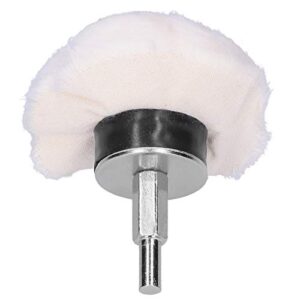 White Cloth Polishing Wheel, Mushroom Type Polishing Buffing Wheel with Handle Cotton Polished Grinding Tools for Drill Buffer Attachment(75mm)