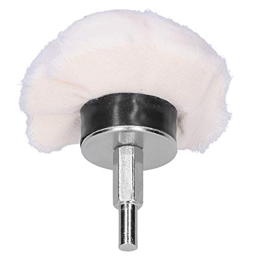 White Cloth Polishing Wheel, Mushroom Type Polishing Buffing Wheel with Handle Cotton Polished Grinding Tools for Drill Buffer Attachment(75mm)