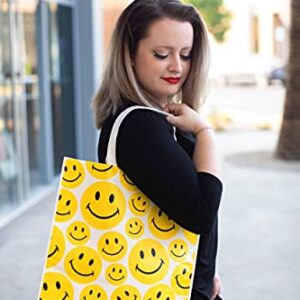 Funiverse Bulk 25 Pack of Happy Smile Face Reusable Shopping Totes or Gift Bags