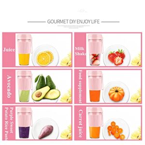 Portable Blender Cordless Smoothies and Shakes Detachable Personal Size Juicer cup with USB Rechargeable four Blades Fruit Mixing Machine 10oz Travel Mini Mixer Handheld Blender for Sports Gym pink (pink)