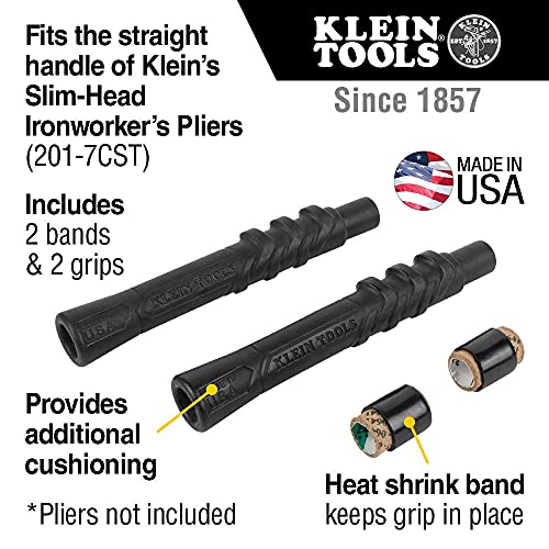 Klein Tools M200ST Plier Cushion Grip Kit with Heat Shrink Bands, use with Klein Slim-Head Ironworker's Pliers Cat No. 201-7CST, 2-Pack