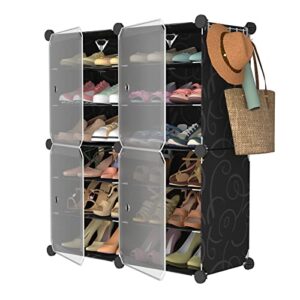 anenz shoe storage shelf shoes cabinet 24 pair portable closet shoe rack shelves organizer for closet entryway ,free standing show shelf black shoes closet with doors for for entryway,hallway bedroom