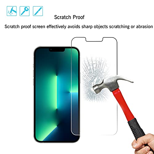 Ailun 2Pack Screen Protector for iPhone 13 Pro [6.1 inch] Display 2021 + 2 Pack Camera Lens Protector, Tempered Glass Film,[9H Hardness] - HD [Not for iPhone 13 Pro Max][4 Pack]