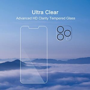 Ailun 2Pack Screen Protector for iPhone 13 Pro [6.1 inch] Display 2021 + 2 Pack Camera Lens Protector, Tempered Glass Film,[9H Hardness] - HD [Not for iPhone 13 Pro Max][4 Pack]