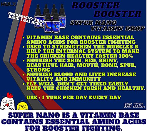 SPEED SUPER NANO DROP 35 ML. Essential Amino Acids Rooster Booster Vitamins Chicken Supplement For Fast Proven Recovery Body & Energy, Blood Care Build Muscles Feed Poultry Fighting Gamecocks Hen Food