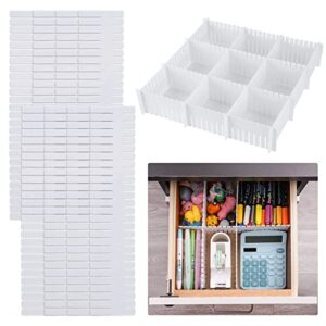 nihome 8pcs adjustable drawer divider set, 12.6"x2.75" flexible plastic drawer organizer grid for socks, underwear, makeup, stationary storage, home kitchen bedroom dresser office desk (white)