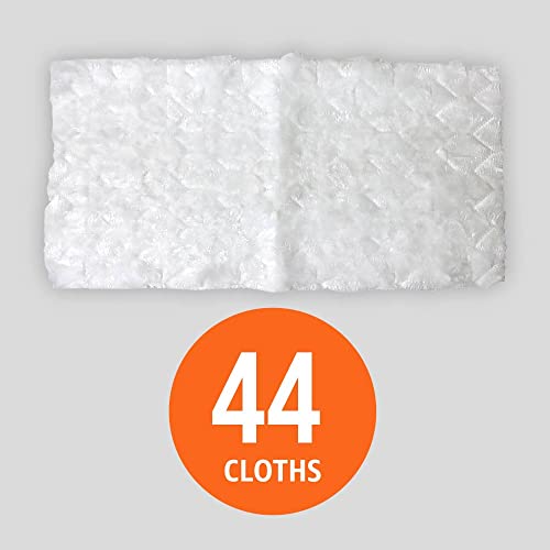 Amazon Basics Quilted Heavy Duty Dry Floor Cloths to Clean Dust, Dirt, Pet Hair, 44 Count (Pack of 1), White, 11" x 8.7"