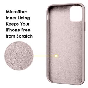 MOCCA Compatible with iPhone 13 Case 6.1 inch with Ring Kickstand | Liquid Silicone | Microfiber Liner | Anti-Scratch Full-Body Shockproof Protective Case for iPhone 13 Women Girl - Pink Sand