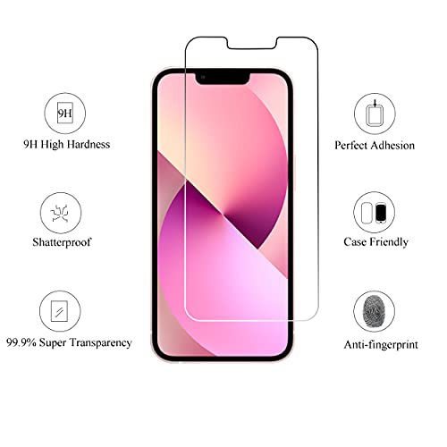 Ailun Glass Screen Protector for iPhone 14/13/13 Pro [6.1 Inch] Display 3 Pack Tempered Glass, Case Friendly