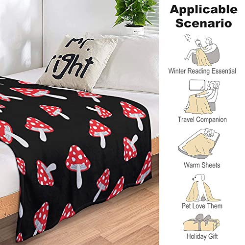 brandsonSale EFOEKY Mushroom Ultra Soft Fleece Blanket for Kids Adults Lightweight Cozy Plush Flannel Blanket for Sofa/Couch/Living Room/Bed Gift All Season Throw Blanket,50"×60"