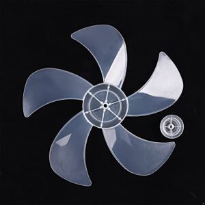 YiZYiF 12/14 Inch 5 Leaves Plastic Replacement Fan Blades with Nut Cover for Household Standing Pedestal Fan Table Fanner General Accessories White 12 Inch