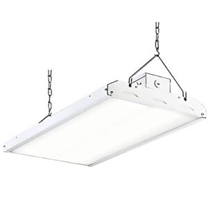 2ft led high bay shop light, 2ft 321w, 41730lumens 5000k daylight linear hanging light for warehouse workshop supermarket (dimmable) (321)