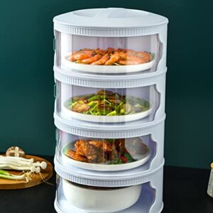 Hemoton Plastic Round Food Storage Containers with Lid and Tray Pie Keeper Cookie Cupcake Carrier Cheesecake Holder (2 Layers)