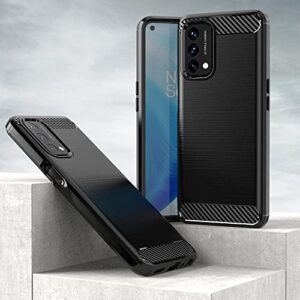 M MAIKEZI OnePlus Nord N200 5G case,OnePlus Nord N200 case,with HD Screen Protector, Soft TPU Slim Fashion Non-Slip Protective Phone Case Cover for OnePlus Nord N200 5G (Black Brushed TPU)