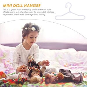 VICASKY Mini Doll Hanger 50pcs Mini Doll Clothes Hanger White Tiny Clothing Dress Gown Hanger Miniature Clothes Hanger Hanging Dress Closet Accessories 4X2. 2CM White Little Hangers