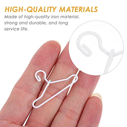 VICASKY Mini Doll Hanger 50pcs Mini Doll Clothes Hanger White Tiny Clothing Dress Gown Hanger Miniature Clothes Hanger Hanging Dress Closet Accessories 4X2. 2CM White Little Hangers