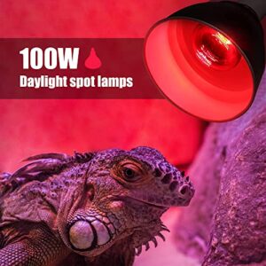 Wesome Lighting Reptile Heat Lamp Bulb, 100 Watts Infrared Basking Spot Light for Reptiles,Amphibian and Glass Terrarium, 1 Pack