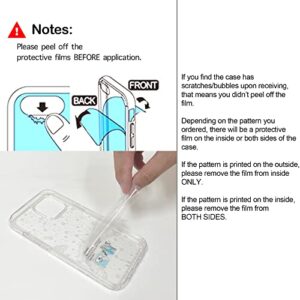 RANZ iPhone 13 Pro Case, Anti-Scratch Shockproof Series Clear Hard PC+ TPU Bumper Protective Cover Case for iPhone 13 Pro (6.1") - White Flower