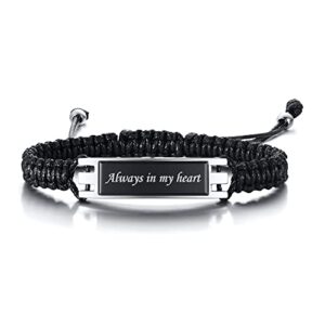 cremation memorial urn bracelet,stainless steel cremation manmade braided urn bracelet keepsake urn bracelet for ashes, free fill kit