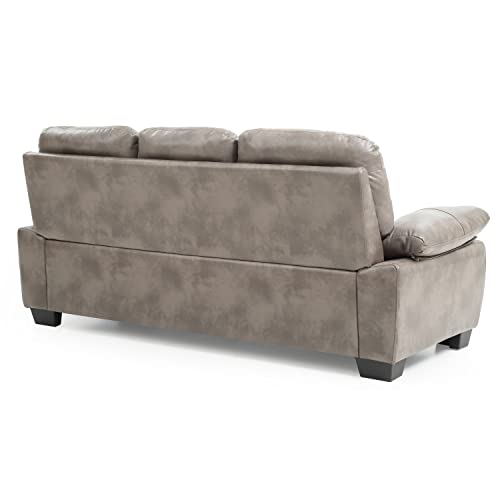 Glory Furniture Marta Faux Leather Sofa in Gray