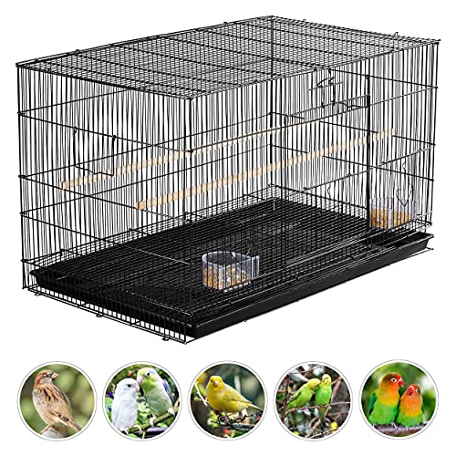 Yaheetech 30'' Length Flight Bird Cage Iron Flight Parrot Cage for Small Parrots Parakeets Cockatiels Budgies Conures Quaker Parrot