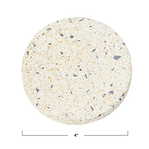 Main + Mesa Round Terrazzo Coasters, Eggshell, Set of 4