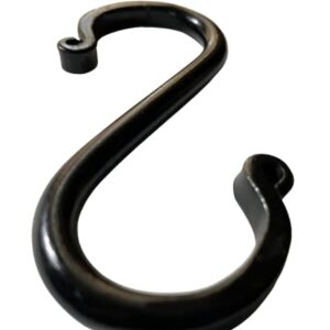 6 Wrought Iron S Hooks - 5" Hand Forged with Scrolls (Set of Six) by Amish Blacksmith Lancaster Pennsylvania USA