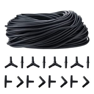 patioer aquarium airline tubing black, 320 ft standard 3/16" silicone flexible airline tubing hose for aquariums, fish tank, terrariums, and hydroponics, air pump accessories