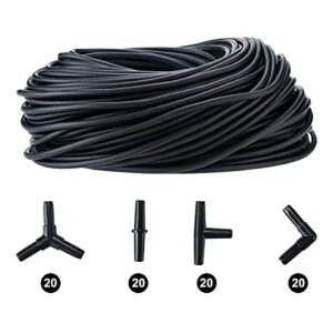 Patioer Aquarium Airline Tubing Black, 320 Ft Standard 3/16" Silicone Flexible Airline Tubing Hose for Aquariums, Fish Tank, Terrariums, and Hydroponics, Air Pump Accessories