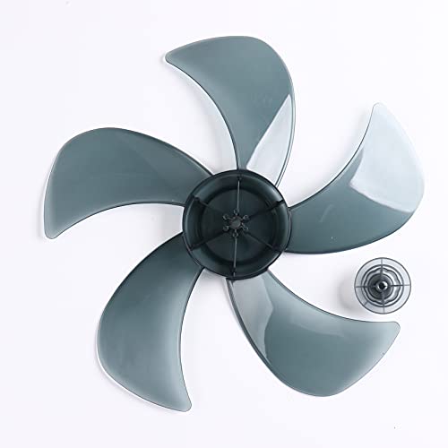 iiniim 12/14 Inch Universal Plastic Fan Blade Replacement 5 Leaves with Nut Cover for General Standing Fan Table Fanner Gray 12 Inch