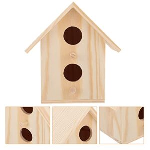 DOITOOL 2pcs Wooden Bird Nest Box Bird House Parrot Breeding Box Cage Wood Bird Nest for Budgie Parakeet Cockatiel Conure Canary Finch Dove Lovebird