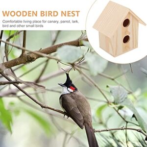 DOITOOL 2pcs Wooden Bird Nest Box Bird House Parrot Breeding Box Cage Wood Bird Nest for Budgie Parakeet Cockatiel Conure Canary Finch Dove Lovebird