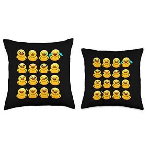 Best Rubber Duck Gift Ducky Smiley Emoticon Lover Funny Designs for Men Women Cute Rubber Duck Throw Pillow, 18x18, Multicolor