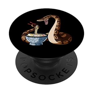 funny japanese kawaii ramen snake ball python popsockets swappable popgrip