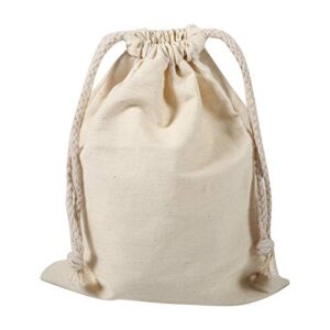 bordstract cotton muslin bags, cotton drawstring storage laundry sack stuff bag reusable travel pouch eco-friendly cotton drawstring bags sachet bag for home supplies(22x28cm)