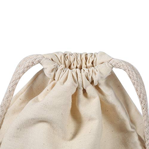 BORDSTRACT Cotton Muslin Bags, Cotton Drawstring Storage Laundry Sack Stuff Bag Reusable Travel Pouch Eco-Friendly Cotton Drawstring Bags Sachet Bag for Home Supplies(22X28cm)