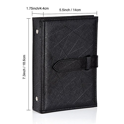 Yiluana Jewelry Organizer, Portable Earring Holder Pu Leather Travel Jewelry Organizer Case with Foldable Book Design for Girls Women (Black)