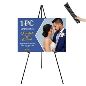 2022 Version Display Easel Stand for Wedding Sign Poster,63" Tall Instant Easels for Display Arts Painting Shower Sign,Adjustable Collapsable Floor Tripod with Portable Bag,Holds 5lbs,1Pack