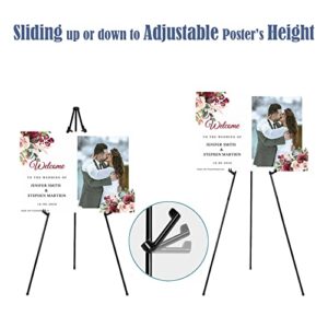 2022 Version Display Easel Stand for Wedding Sign Poster,63" Tall Instant Easels for Display Arts Painting Shower Sign,Adjustable Collapsable Floor Tripod with Portable Bag,Holds 5lbs,1Pack