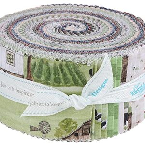 Tara Reed Barn Quilts Rolie Polie 40 2.5-inch Strips Jelly Roll Riley Blake Designs RP-11050-40, Assorted, 2.5 Inches