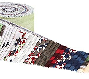 Tara Reed Barn Quilts Rolie Polie 40 2.5-inch Strips Jelly Roll Riley Blake Designs RP-11050-40, Assorted, 2.5 Inches