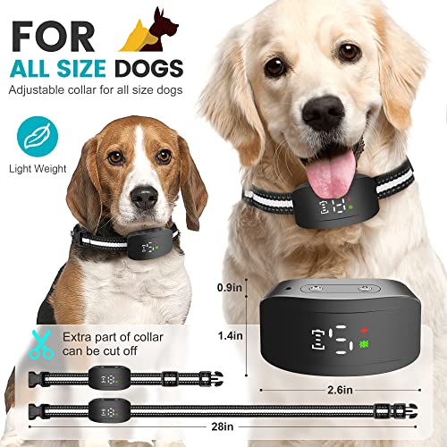 Dog Bark Collar,Bark Collar with Adjustable Sensitivity for Large Medium Small Dogs,Smart Bark Collar Anti False Trigger,Rechargeable Anti Barking Collar with Beep Vibration and Optional Shock