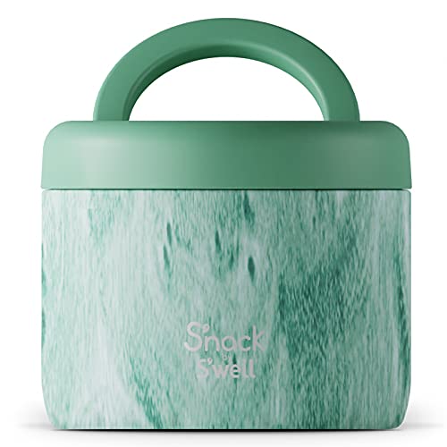 S'well S'nack Stainless Steel Food Container - 24 Oz - Peppermint Tree - Double-Layered Insulated Bowls Keep Food Cold for 12 Hours and Hot for 7 - BPA-Free