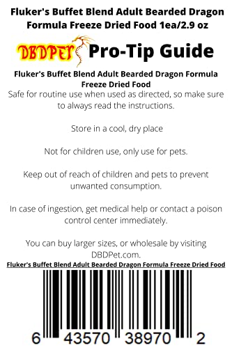 Fluker's Buffet Blend Adult Bearded Dragon Formula 2.9oz - Includes Attached DBDPet Pro-Tip Guide