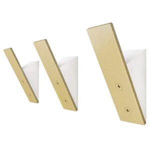 gold wall coat hat hanger - brass bath robe towel hook - set of 3 hooks - bathroom decorative accessories rack