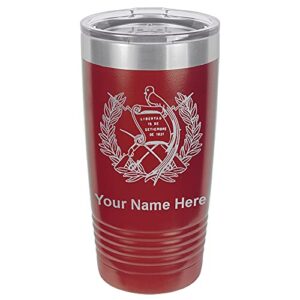 lasergram 20oz vacuum insulated tumbler mug, flag of guatemala, personalized engraving included (maroon)