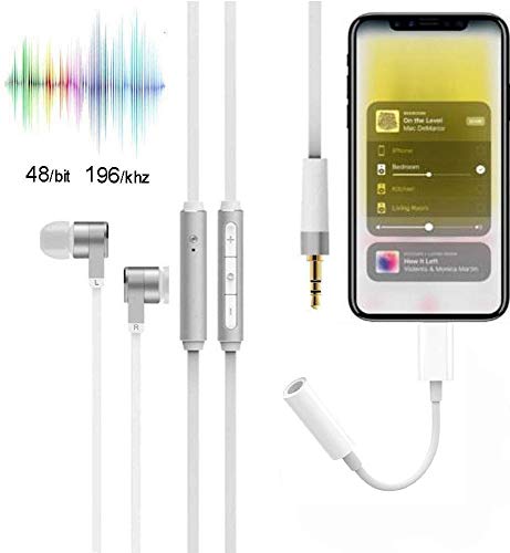 Lightning to 3.5mm Headphone Jack Adapter, Apple MFi Certified Digital Hi-Fi Audio Earphone Connector for iPhone 12/12 Pro Max 11 Pro/XS/XR/X/8 7 SE, iPad Pro Mini, Support iOS 10~14.4 and Later