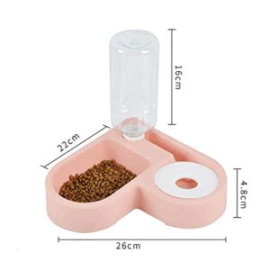 Double Dog Cat Bowls - Pets Water and Food Bowl Set with Automatic Water Bottle, Raised Pet Feeder Bowl for Cats and Small Dogs