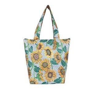 Sachi Heavy Duty Leak Proof Market Tote (Large, Sunflower)