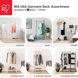 IRIS USA Clothing Rack, Blanket or Garment Ladder, Easy to Assemble, Standing Metal Sturdy Garment Rack, Small Space Storage Solution, Modern Versatile Design, Long-Term Durability, Ladder, Black